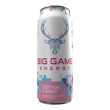 Bucked Up Big Game Energy Drink, Cotton Candy, 16 fl oz, 150 mg ...