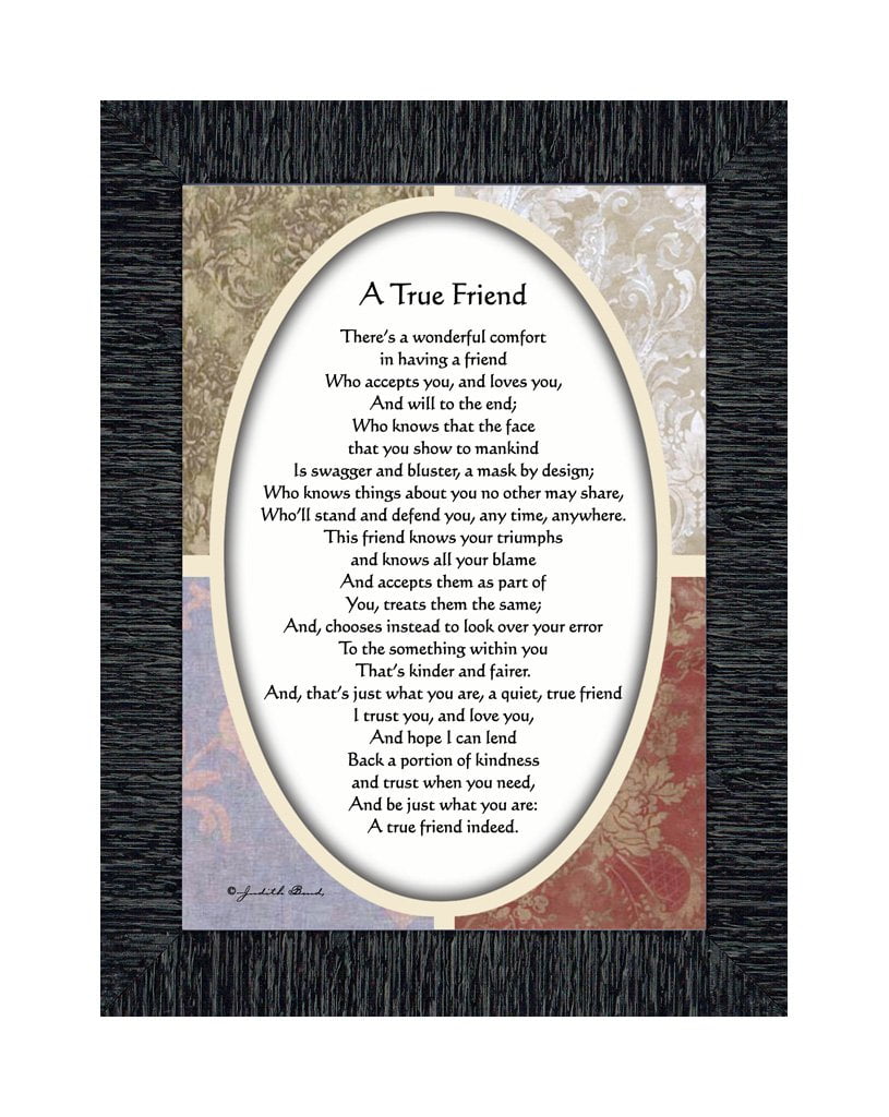 A True Friend, Poem About Friendship, Picture Frame, 7x9 77933 ...