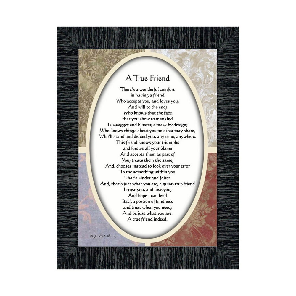 A True Friend, Poem About Friendship, Picture Frame, 7x9 77933 ...