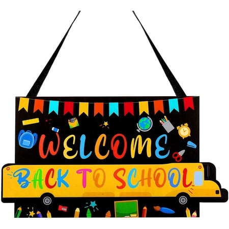 First Day of School Chalkboard Sign Back to School Hanging Wooden Board ...