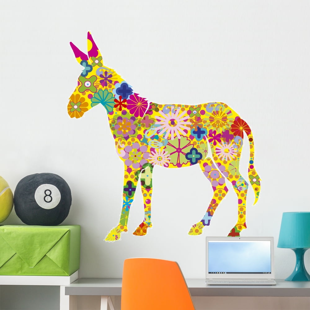 donkey Wall Decal by Wallmonkeys Peel and Stick Graphic (36 in H x 33 ...
