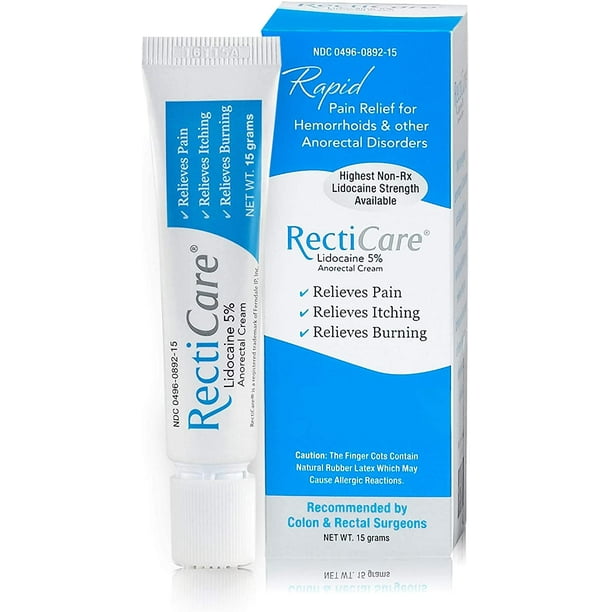 RectiCare Anorectal Lidocaine 5% Cream, 15g - Walmart.com - Walmart.com