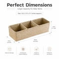3 Compartment Wicker Basket, GIXUSIL 1 Pcs Woven Storage Desktop ...