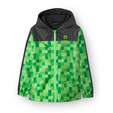 Click here for Minecraft Boys Jacket Waterproof Hoodie Creeper Fl... prices