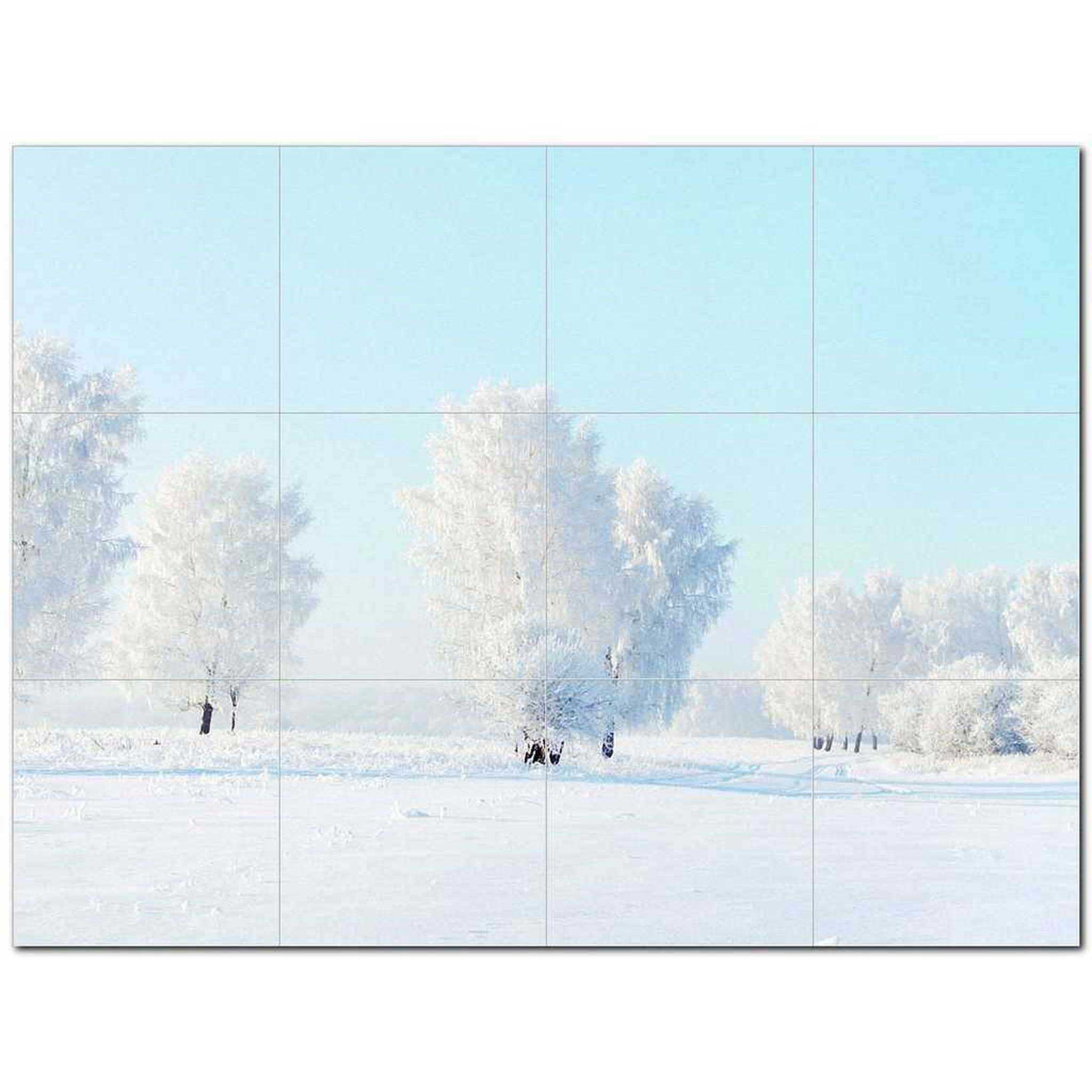 Winter Snow Ceramic Tile Mural Kitchen Backsplash Bathroom Shower ...