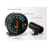 AJP Distributors JDM Sport 5" Black Face Analog Tachometer 11K RPM Tach ...