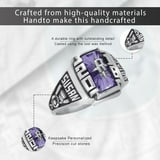 Personalized Women's Crest Class Ring available in Valadium, Yellow and ...