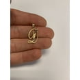 10K Real Solid Gold Customized Initial Pendant Necklace, Diamond Cut ...