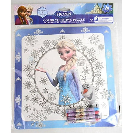 Frozen Elsa Color Your Own Puzzle 20 Piece with Crayons (1, Elsa ...