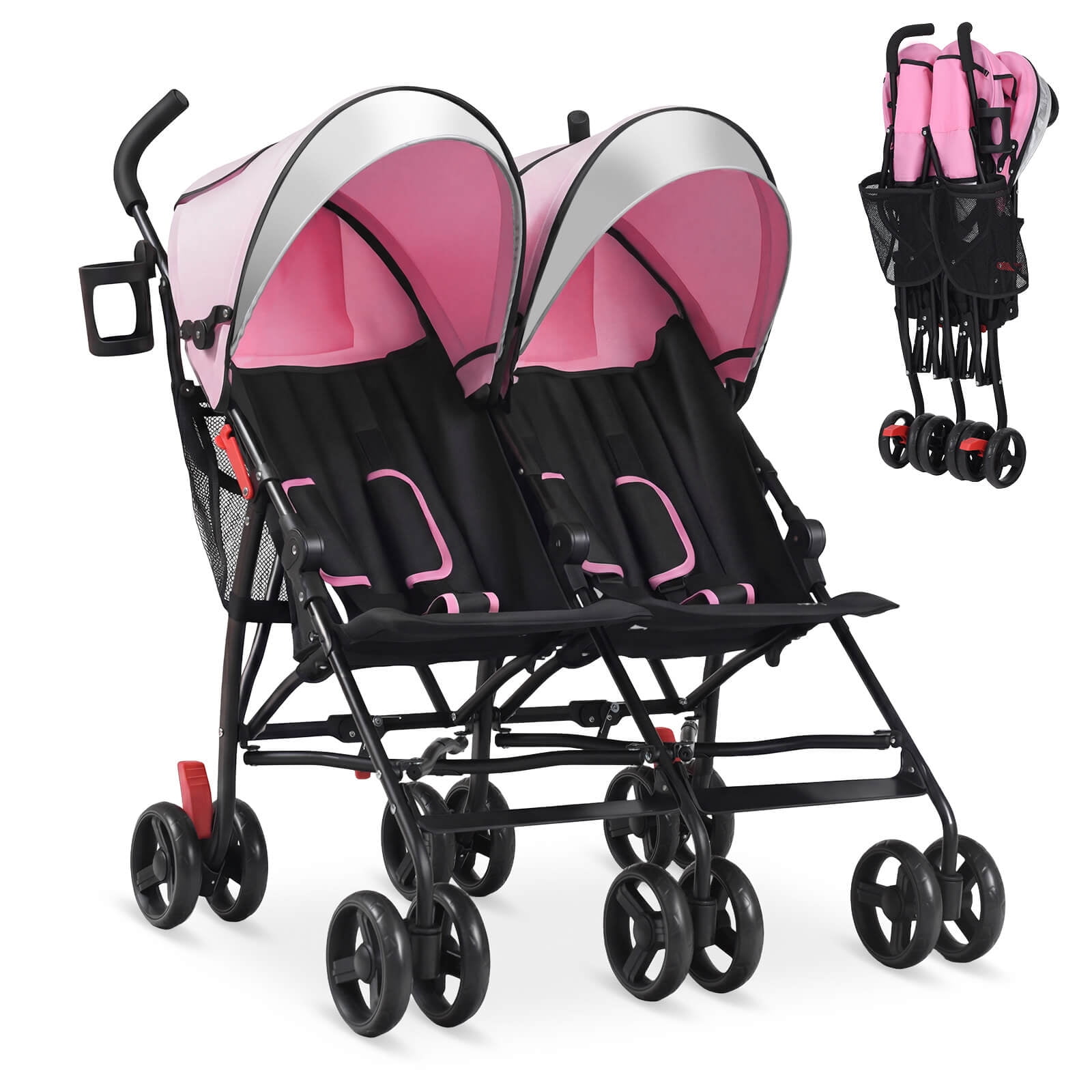 Click here for Costway Babyjoy Foldable Twin Double Stroller Kids... prices