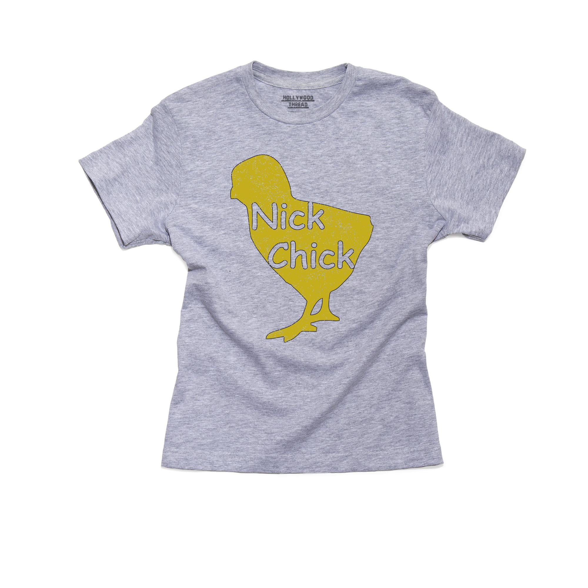 Nick Chick - Cute Yellow Baby Chicken Graphic Girl's Cotton Youth Grey ...
