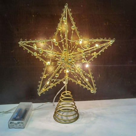 YUANOU LED Glitter Christmas Tree Topper Sparkle Star With Lights ...