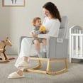 SAETSFEG Rocking Chair Nursery, Comfortable Upholstered Glider Rocker ...