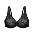 Wingslove Womens Sexy Sheer Lace Push Up Bra Underwire Mesh Plunge Bralette Unlined Bra Black