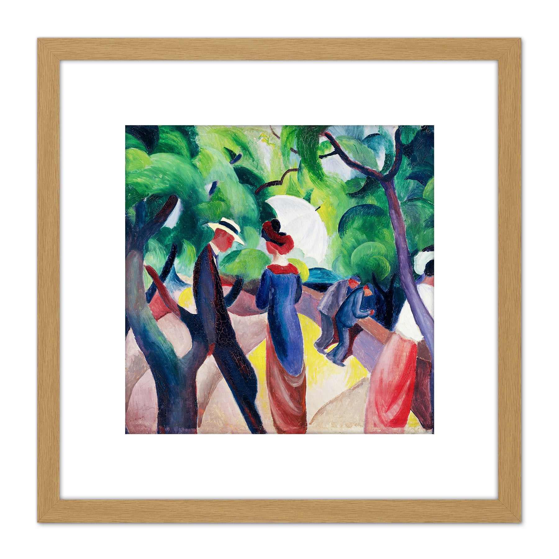 Macke August Promenade Painting 8X8 Inch Square Wooden Framed Wall Art ...
