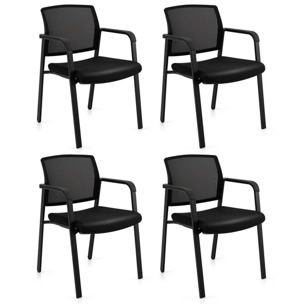 Costway Conference Chairs Set of 4 Stackable Office Guest Mesh Chairs ...