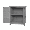 Potting Bench with Storage Cabinet and Metal Table Top for Outdoor ...