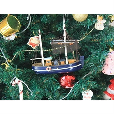 Wooden Fisher King Model Fishing Boat Christmas Tree Ornament | Walmart ...
