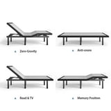 Split King Size Adjustable Bed Frame with USB Port,Head/ Foot Tilt,Remote Control,Comfort Beds ...