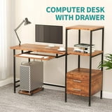 Mecor Computer Desk with 2 Drawers/Keyboard Tray, 55" Modern Writing ...