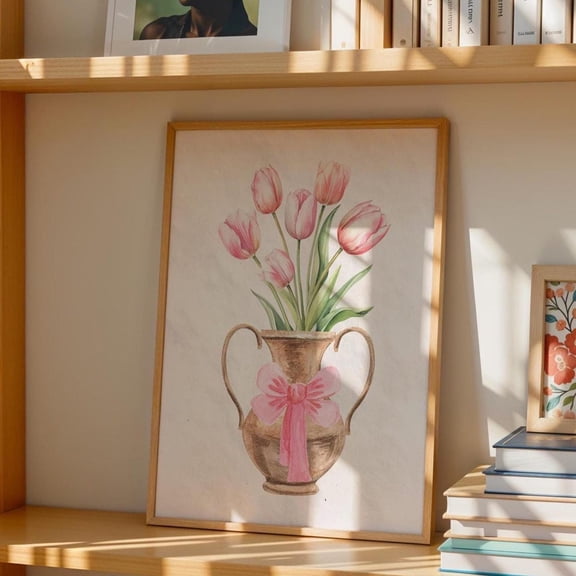 Coquette Pink Tulip Bow Unframed Paper Print - Walmart.com
