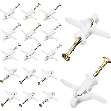 Plasterboard Wall Plugs & Screws—Expanding Barrel—Anti Rotate Ribs ...