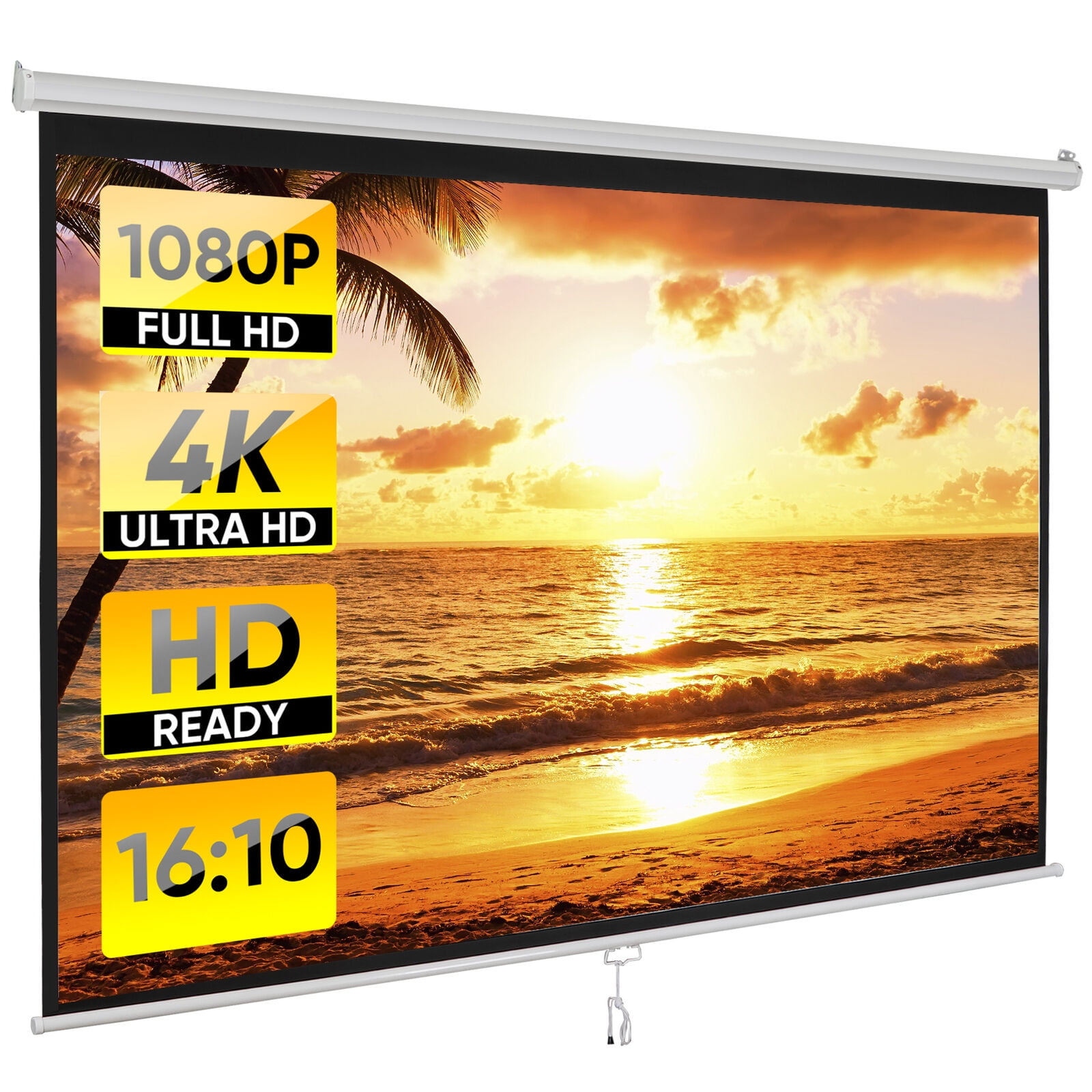 ZENSTYLE 100" Diagonal Projection Screen Portable Projector Movies ...