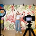 Summer Flamingo Backdrop for Photography, Boho Red Tropical Animals ...