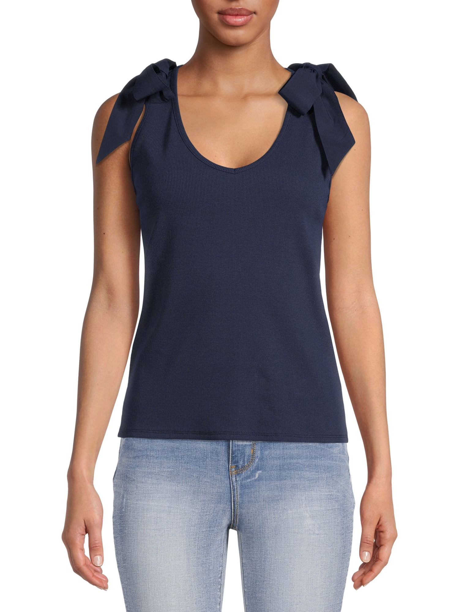 Time and Tru Women's Tie Strap Tank Top - Walmart.com