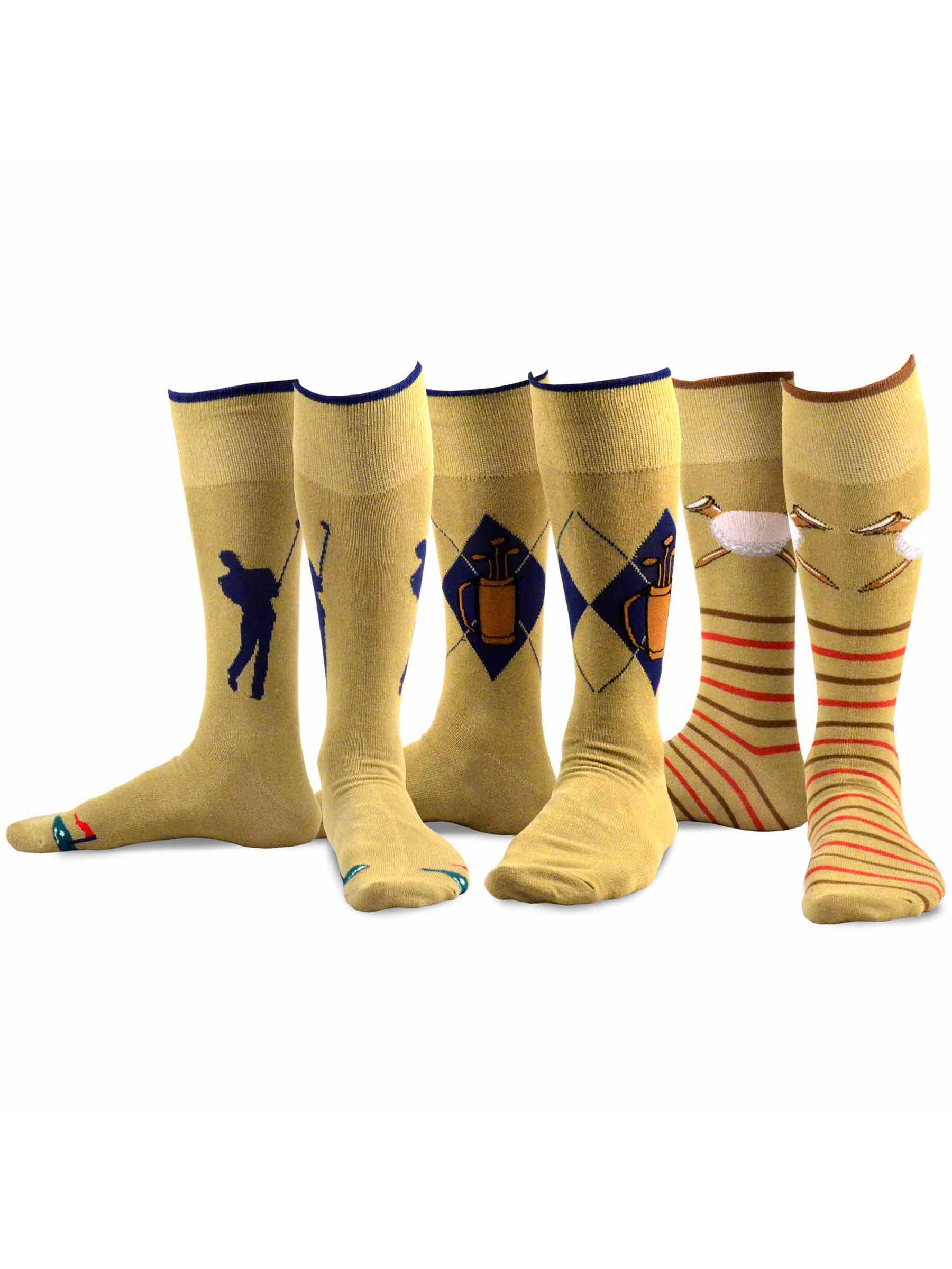 TeeHee Men's Golf Cotton Crew Socks 3-Pairs Assorted (Khaki) - Walmart.com