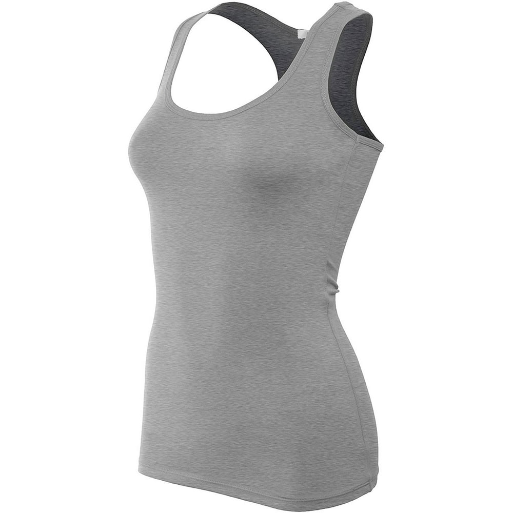 Bozzolo - Bozzolo Women's Basic Cotton Spandex Racerback Solid Plain ...