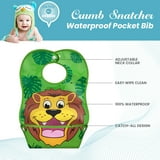 LA Baby Crumb Snatcher Waterproof Pocket Bib Large, Catch-All Pocket ...