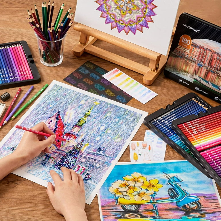 80 Soft Core Drawing Coloring Pencils Set Shuttle Art 80 Colored ...