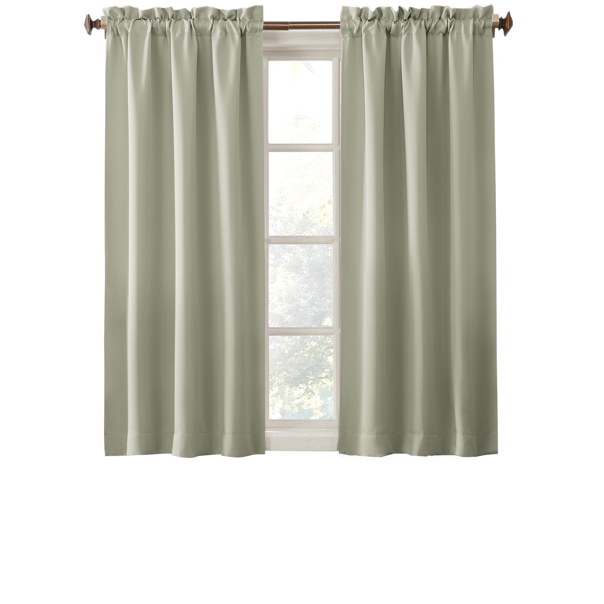 Classic Design Room Darkening Window Curtain Panel Pairs with Rod ...