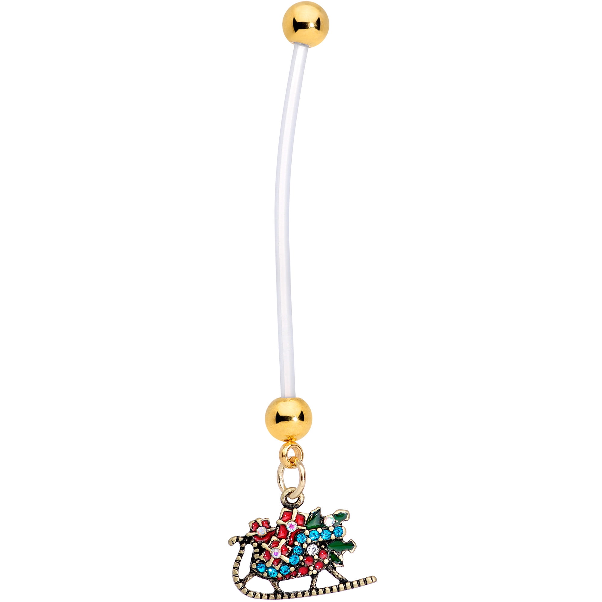 Body Candy Maternity Navel Ring Piercing Bioflex Green Accent Gift ...