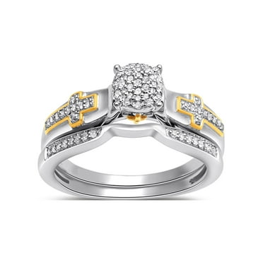 Forever Bride Sterling Silver 1/2 Carat Diamond Miracle Plated Wedding ...