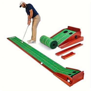 Costway Portable Indoor Golf Putting Mat with Automatic Ball Return ...