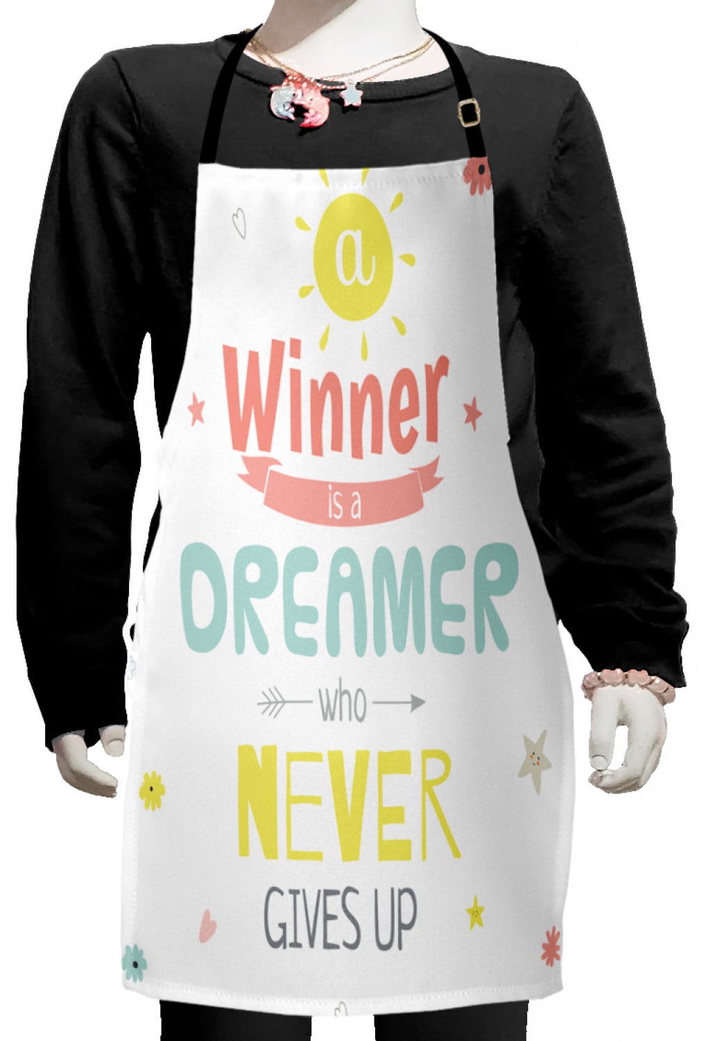 Saying Kids Apron, Positive Motivational Words on a Poster with ...