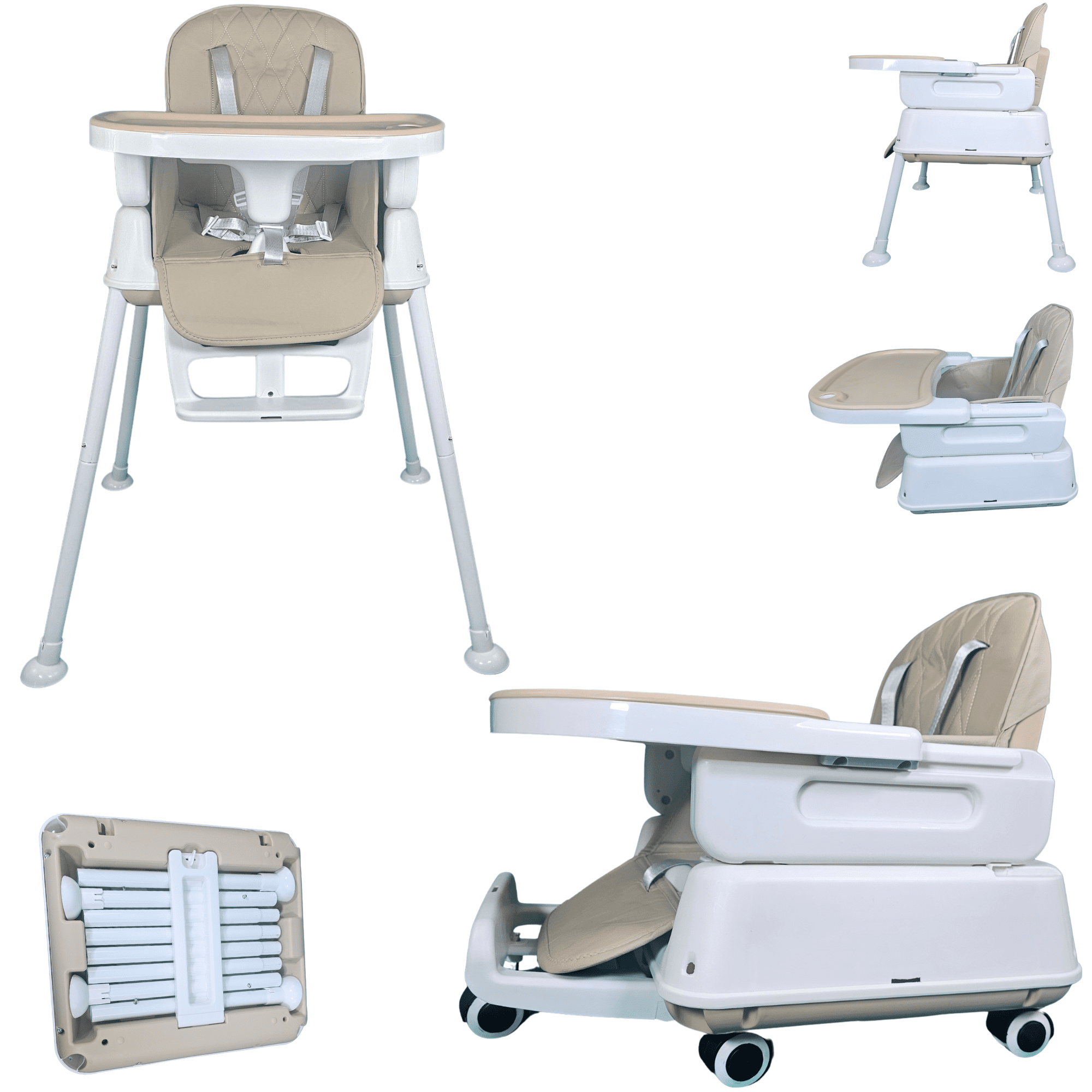 7-in-1 Fully Convertible Baby High Chair – From Newborn Recliner to ...