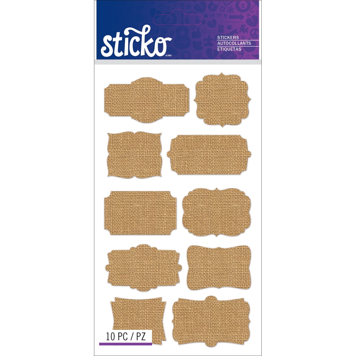 Sticko Label Stickers-Burlap Frames - Walmart.com