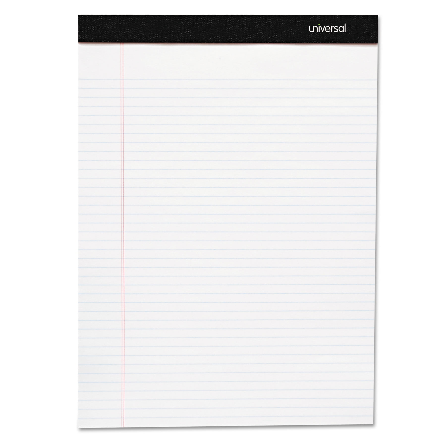 Universal Premium Ruled Writing Pads, Wide/Legal Rule, 8.5 x 11, White ...