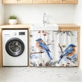 Cabinet Curtains 11"W x 13"L, Blue Christmas Bird, Sink Skirt for ...