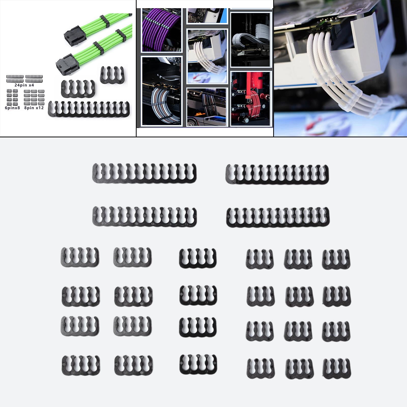 24x GPU 6 Pin Motherboard 24 Pin PC Cable Ties 3 Types Fit for 3.0-3 ...