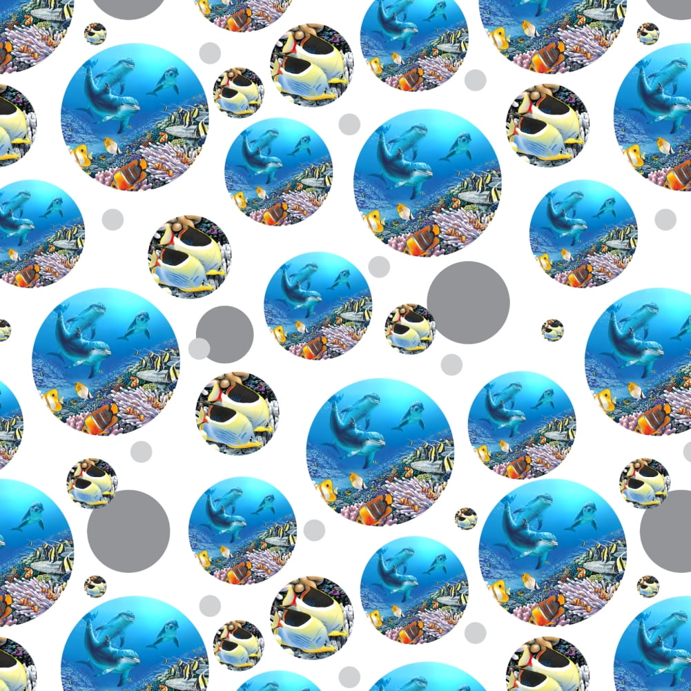 Ocean Underwater Dolphins Scuba Diving Reef Premium Gift Wrap Wrapping ...