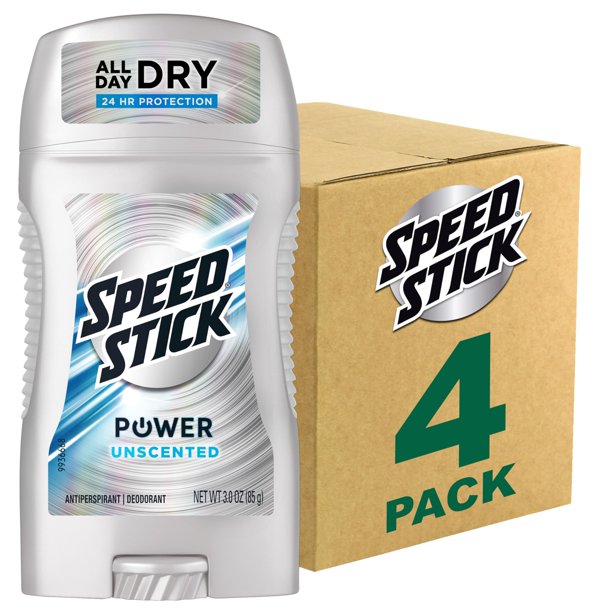 Speed Stick Men's Antiperspirant Deodorant, Unscented, 3 Ounce, 4 Pack ...