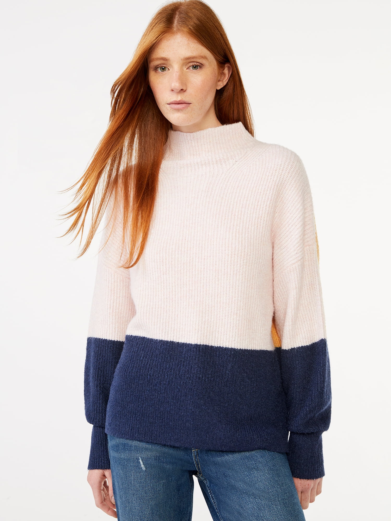 Free Assembly Women's Mock Neck Sweater, Midweight - Walmart.com