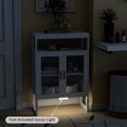 Bathroom Floor Storage Cabinet Freestanding Organizer with Sensor Light ...