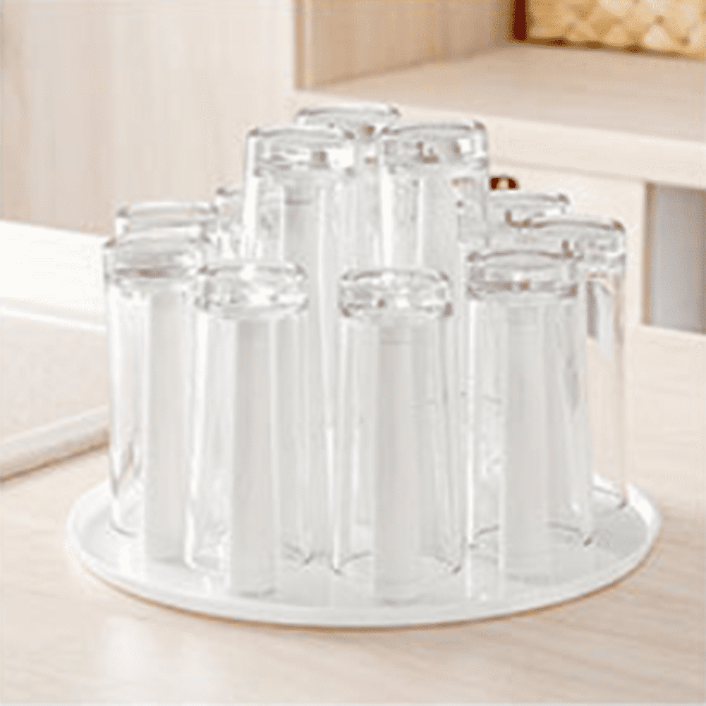 Glass Cup Holder Rack Desktop Drain Drying Organizer Plastic Shelf ...