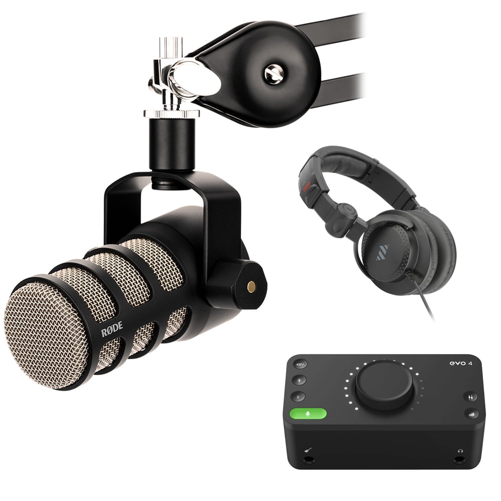 Rode PodMic Dynamic Podcasting Microphone Bundle with Audient EVO 4 USB ...