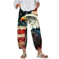 BVOFAR Women's 4th of July Barrel Pants Plus Size Pedal Hem Wide Leg ...